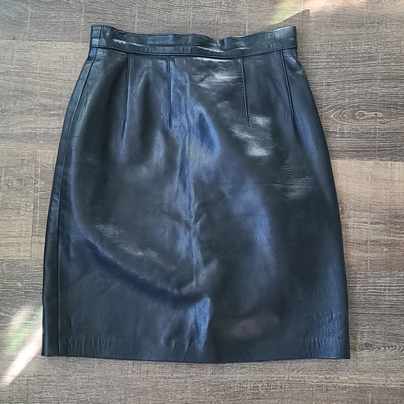 Maxima | Skirts | Maxima Vintage Black Leather Pencil Skirt | Poshmark